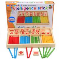 China Figure Blocks Counting Sticks Education Wooden Toys Building Intelligence Block Montessori Mathematical Wooden Box for sale