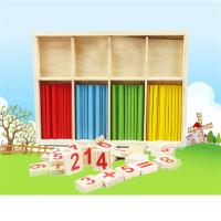 China Figure Blocks Counting Sticks Education Wooden Toys Building Intelligence Block Montessori Mathematical Wooden Box for sale