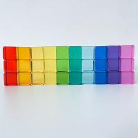 China Large Colour Street Wooden Gem Blocks Kids Transparent Windows Blocks Game X Bricks Acrylic Cubes Blocks Baby Stacking T for sale