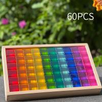 China Large Colour Street Wooden Gem Blocks Kids Transparent Windows Blocks Game X Bricks Acrylic Cubes Blocks Baby Stacking T for sale