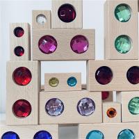 China Large Colour Street Wooden Gem Blocks Kids Transparent Windows Blocks Game X Bricks Acrylic Cubes Blocks Baby Stacking T for sale