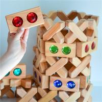 China Large Colour Street Wooden Gem Blocks Kids Transparent Windows Blocks Game X Bricks Acrylic Cubes Blocks Baby Stacking T for sale