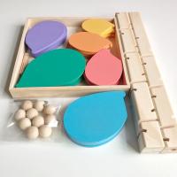 China Montessori Baby Wooden Petal Tree Building Blocks Toy Children's Rainbow Ball Ball Run Track Educational Toy for Kids Gi for sale