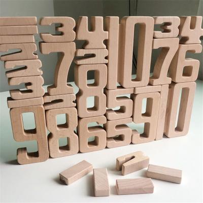 China Number Building Blocks Wooden Math Digital Toys Baby Balance Block Jenga Toy Montessori Educational Natural Wood Toys fo for sale