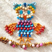 China Wooden Rainbow Loose Parts Colorful Montessori For Preschool Baby for sale