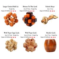 China Wooden Kong Ming Puzzles Set Luban Lock IQ Puzzle Game for Adult Kids Time Killer Brain Teaser 3 Levels Degree Game Toy for sale