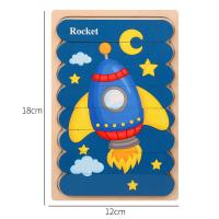 China Double Sided Strip 3D Puzzles Baby Toy Wooden Montessori Materials Educational Toys For Children Large Bricks Kids Learn for sale