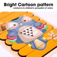 China Double Sided Strip 3D Puzzles Baby Toy Wooden Montessori Materials Educational Toys For Children Large Bricks Kids Learn for sale