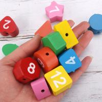 China Colorful Wooden Digital beaded clock Montessori  Animal Educational Beads Puzzles Gadgets Matching Clock Toy Kid for sale