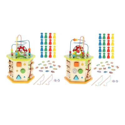 China Montessori Large Wooden Activity Cube For New Year Kids Baby Infant for sale