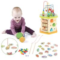 China Montessori Large Wooden Activity Cube For New Year Kids Baby Infant for sale