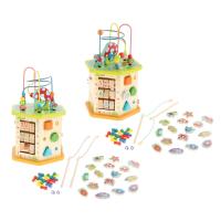 China Montessori Large Wooden Activity Cube For New Year Kids Baby Infant for sale
