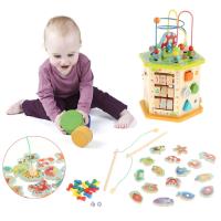 China Montessori Large Wooden Activity Cube For New Year Kids Baby Infant for sale