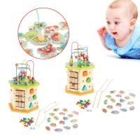 China Montessori Large Wooden Activity Cube For New Year Kids Baby Infant for sale