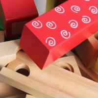 China 33Pcs Marble Wooden Building Blocks Toy Educational For Children Kid for sale