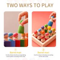 China Montessori Educational Wooden Rainbow Block Counting Game Puzzle Kids for sale