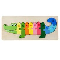 China Montessori 3D  Wooden Block Puzzle Toys Thicken Wood Jigsaw Early Learning for sale