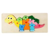 China Montessori 3D  Wooden Block Puzzle Toys Thicken Wood Jigsaw Early Learning for sale