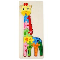 China Montessori 3D  Wooden Block Puzzle Toys Thicken Wood Jigsaw Early Learning for sale