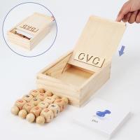 China Montessori Wooden Reading Blocks Rotating Letter Spinning Alphabet Learning for sale