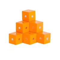 China Educational Square Cube Rainbow Magnetic Blocks 10pc 2X2X2cm Wooden for sale