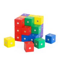 China Educational Square Cube Rainbow Magnetic Blocks 10pc 2X2X2cm Wooden for sale