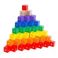 China Educational Square Cube Rainbow Magnetic Blocks 10pc 2X2X2cm Wooden for sale