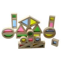China Acrylic Educational 24pcs Rainbow Building Blocks For Kids Gift for sale