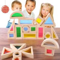 China Acrylic Educational 24pcs Rainbow Building Blocks For Kids Gift for sale