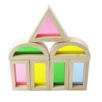 China Acrylic Educational 24pcs Rainbow Building Blocks For Kids Gift for sale