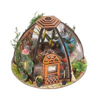 China Wooden DIY Miniature Dollhouse With Furniture Gardening Tool LED Light Battery for sale