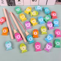 China Fishing Game Wooden Alphanumeric Toys For Children Montessori Early Educational for sale
