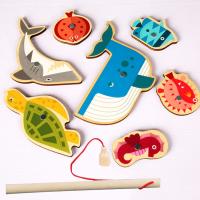 China Fishing Game Wooden Alphanumeric Toys For Children Montessori Early Educational for sale
