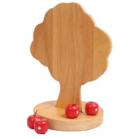 China Apple Tree Wooden Montessori Baby Toys For Kids Pick Fruit Educational for sale