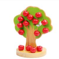 China Apple Tree Wooden Montessori Baby Toys For Kids Pick Fruit Educational for sale