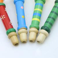 China Hot Baby Wooden Horn Whistle Musical Instrument Toys Kids Colorful for sale