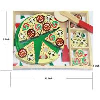 China 64 Pcs Pretend Play Wooden Pizza Toy For Children Food Cooking for sale