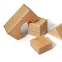 China 20pcs Beech Burlywood Wooden Blocks Toys Natural Montessori Learning Education for sale