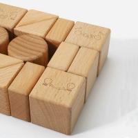 China 20pcs Beech Burlywood Wooden Blocks Toys Natural Montessori Learning Education for sale