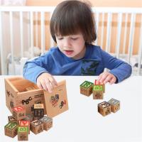 China 27pcs Wooden Alphabet Blocks Letter Blocks Printed With Number for sale