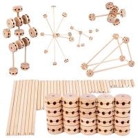 China 3D Construct Fort Wooden Buliding Blocks Diy Assemble Educational Montessori for sale