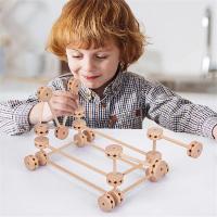 China 3D Construct Fort Wooden Buliding Blocks Diy Assemble Educational Montessori for sale