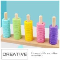 China 1 Set Wooden Pile Circle Game Puzzle Children Interactive Plaything for sale