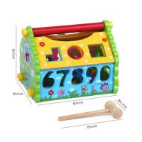 China Kids Shape Sorter Wisdom House Wooden Montessori Bright for sale