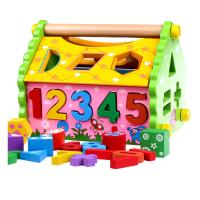 China Kids Shape Sorter Wisdom House Wooden Montessori Bright for sale