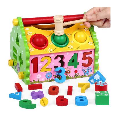 China Kids Shape Sorter Wisdom House Wooden Montessori Bright for sale