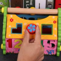 China Kids Shape Sorter Wisdom House Wooden Montessori Bright for sale