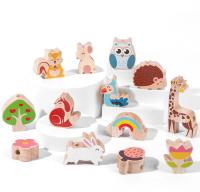 China Wooden Animal Balance Stacking Game Natural Tree Toy For Preschool for sale