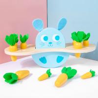 China Wooden Rabbit Balance Building Block Radish Pulling Game for sale