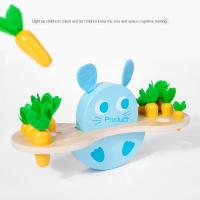 China Wooden Rabbit Balance Building Block Radish Pulling Game for sale